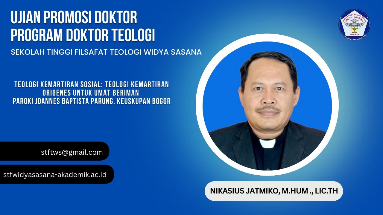 Ujian Terbuka Promosi Doktor Nikasius Jatmiko, M.Hum ., Lic.Th (7 ...