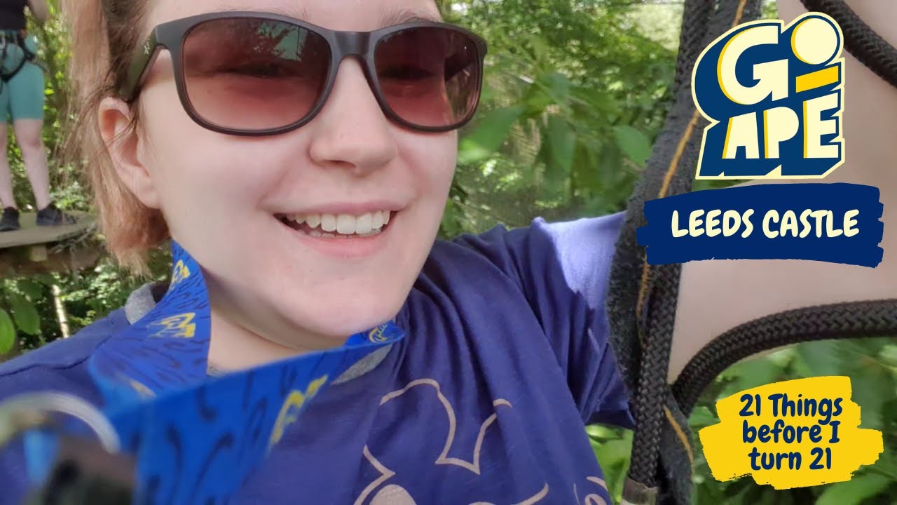 GO APE TREETOP CHALLENGE LEEDS CASTLE | Becoming a monkey for Chloe's ...