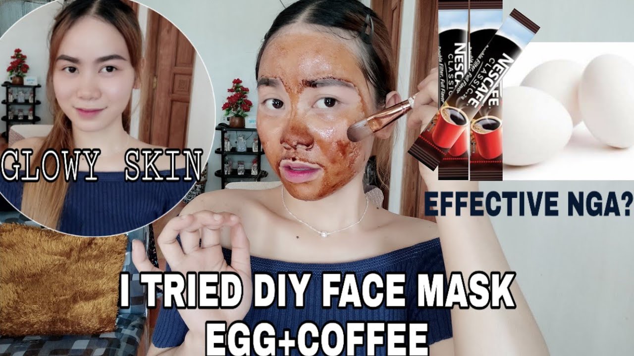 COFFE & EGG FACE MASK DIY/ glowy and smooth skin! - YouTube