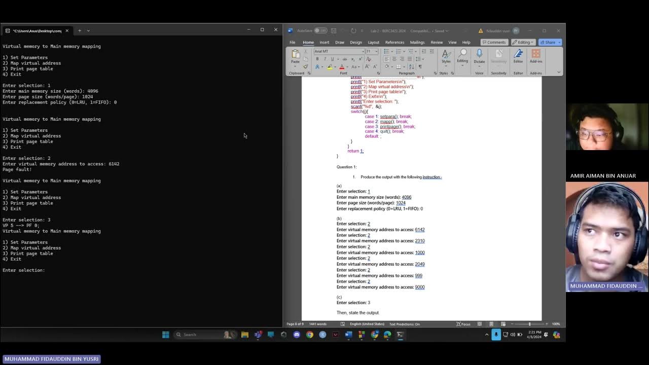 LAB 2: Memory Management-GROUP 13 - YouTube