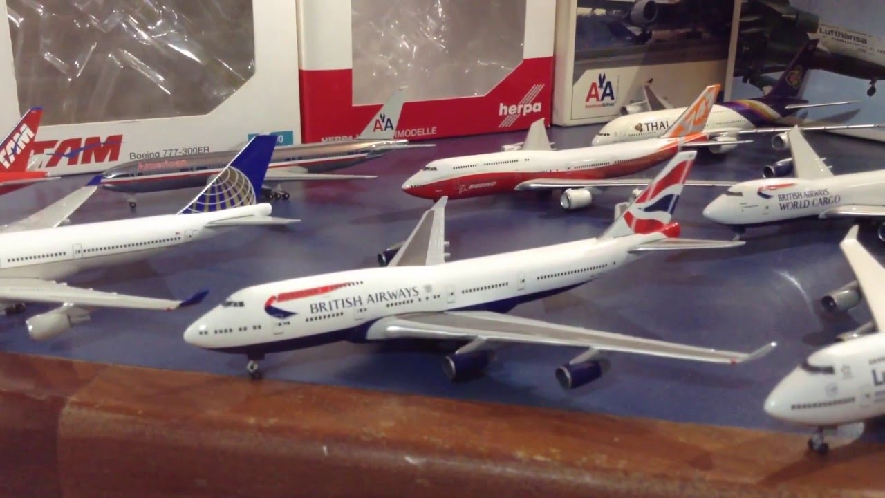 My airplane collection Herpa 1:500 models - YouTube