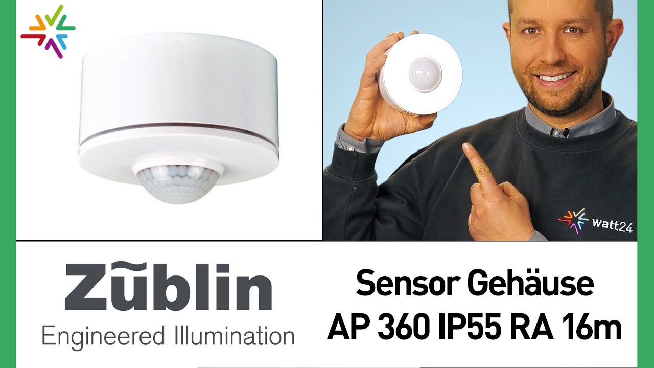 Züblin Gehäuse für Bewegungsmelder AP 360 Gehäuse IP55 RA 16 m - YouTube