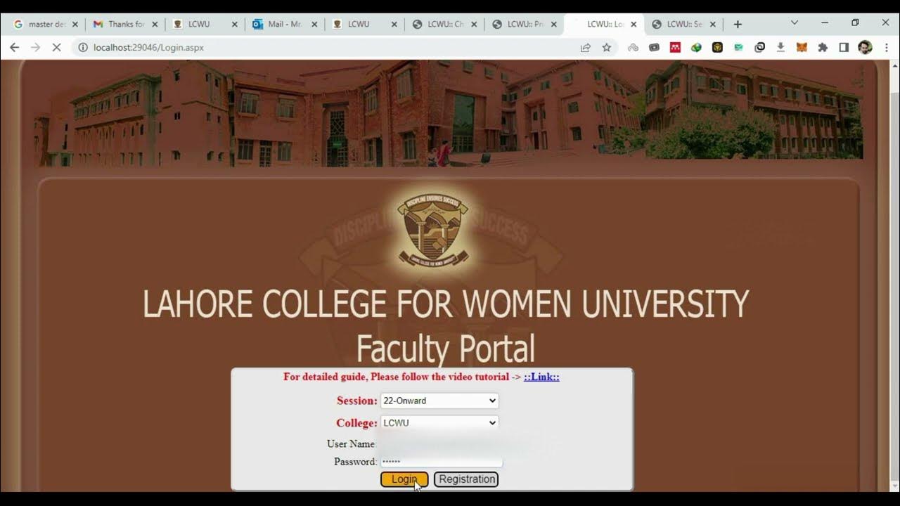 Tutorial to use Faculty Portal 2022 of Lahore College for Women University (LCWU) - YouTube