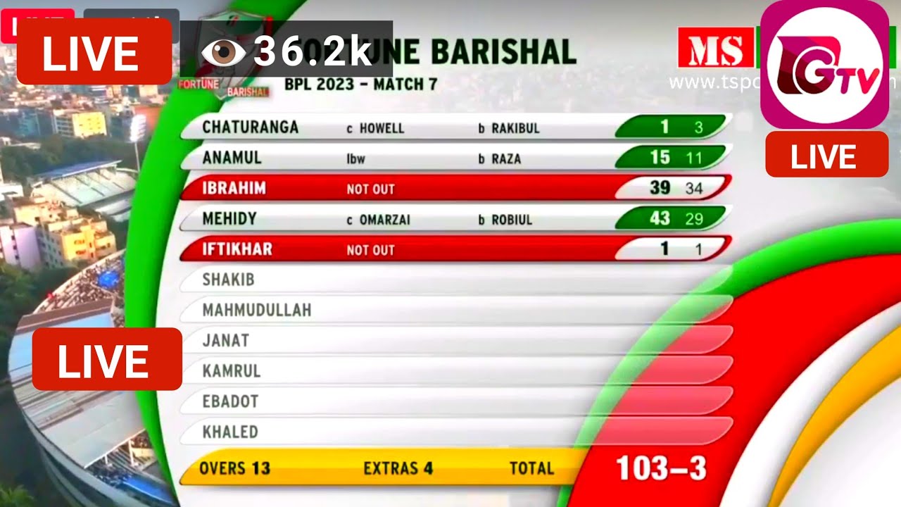 🔴Live Streaming/BPL Live Match Today|Fortune Barishal vs Rangpur Riders ...