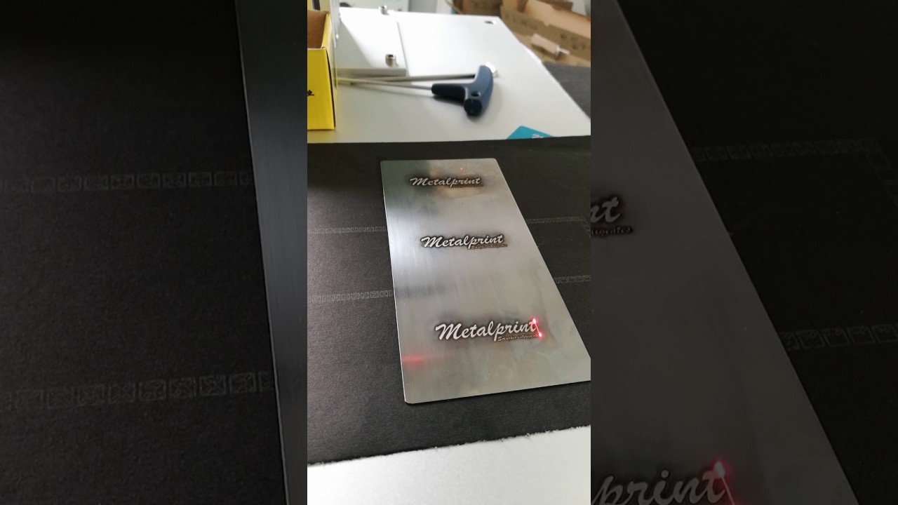 PAD plates engraving by fiber laser marking machine - YouTube