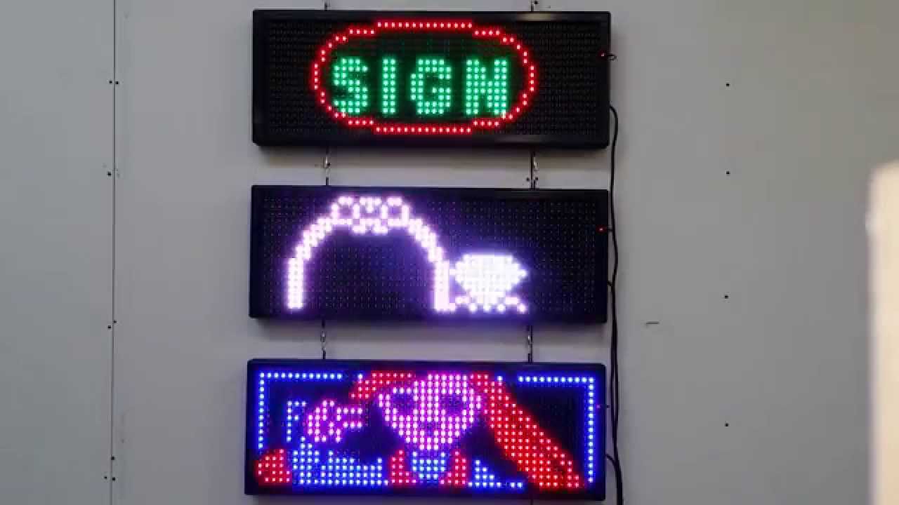 1 Tri Color Programmable LED Sign - YouTube