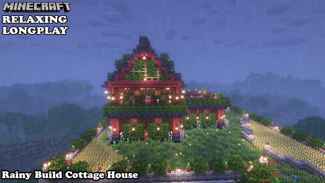Minecraft Relaxing Longplay - Rainy Build House - Cozy Cottage House ...