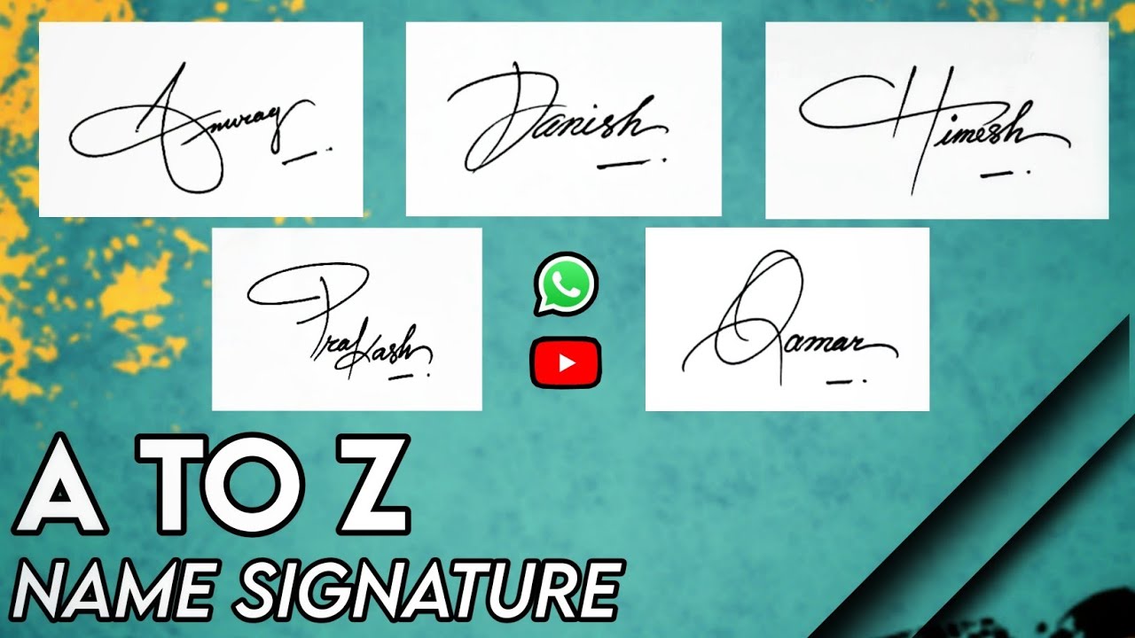 A to Z signature style|| Beautiful Signature | Anup calligraphy | - YouTube