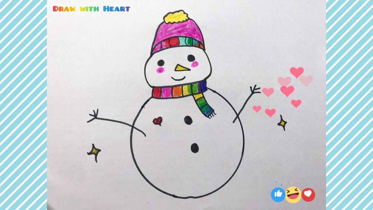 How to draw a cute snow step by step for kids || Easy and simple snow ...