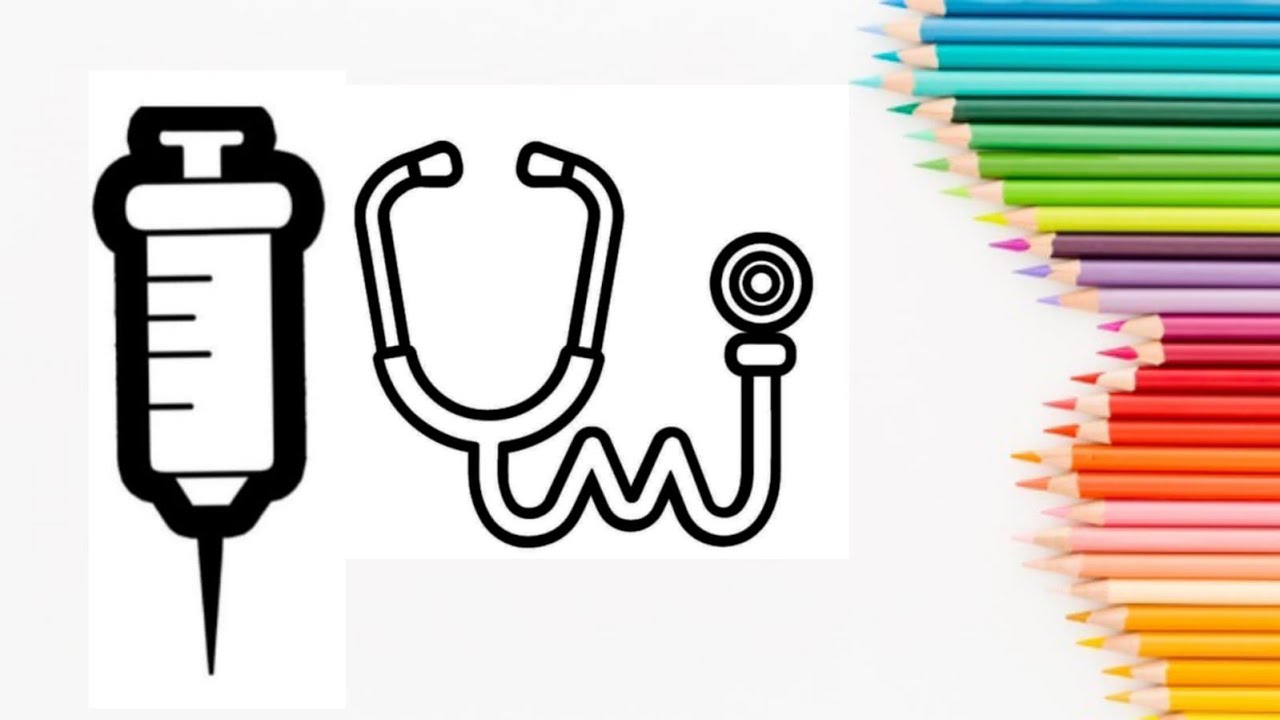 Drawing a DOCTOR for picture. Bolalar uchun rasm chizish. Dibujar un ...