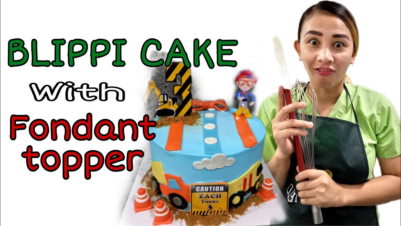 Blippi cake with fondant topper - YouTube