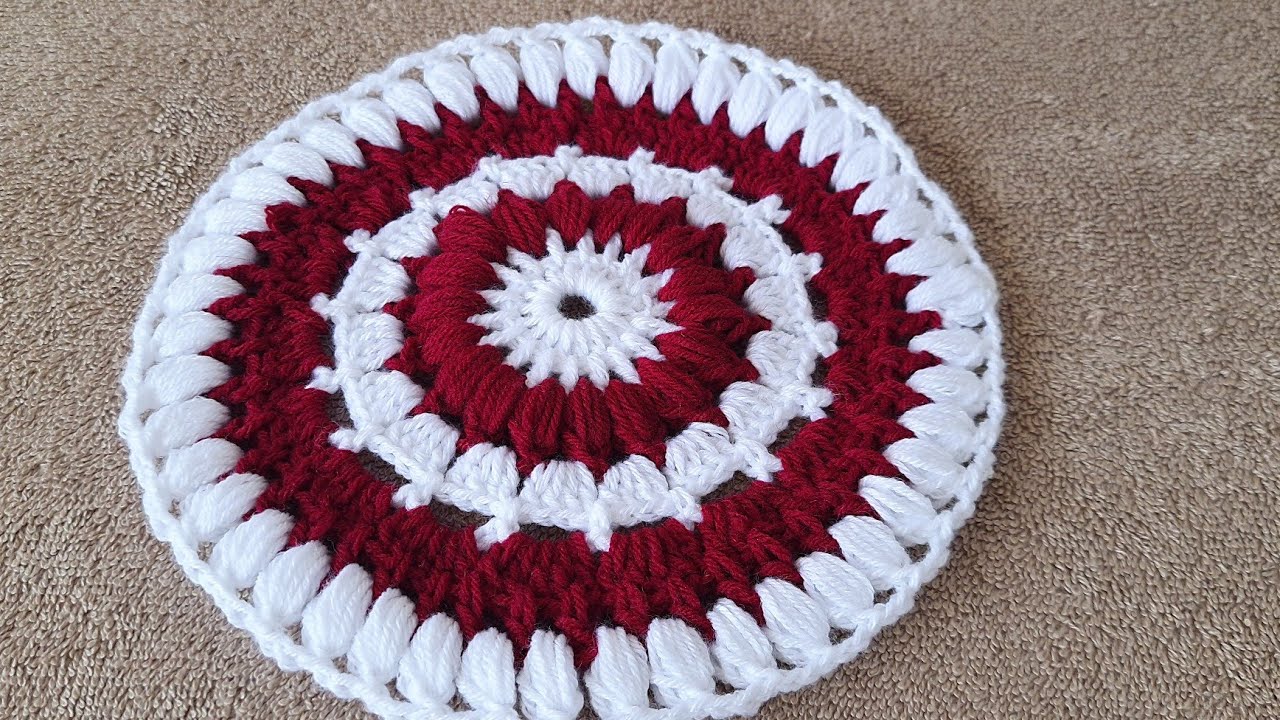 Very Easy Crochet Coster pattern, How to make crochet coaster design, woolen tea Coster, Tea mat ...