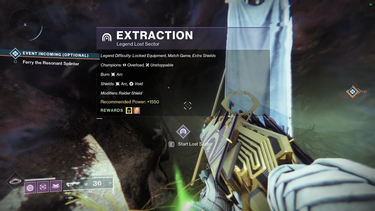 Destiny 2 EXTRACTION Lost Sector Legend Solo | Location in The Throne ...