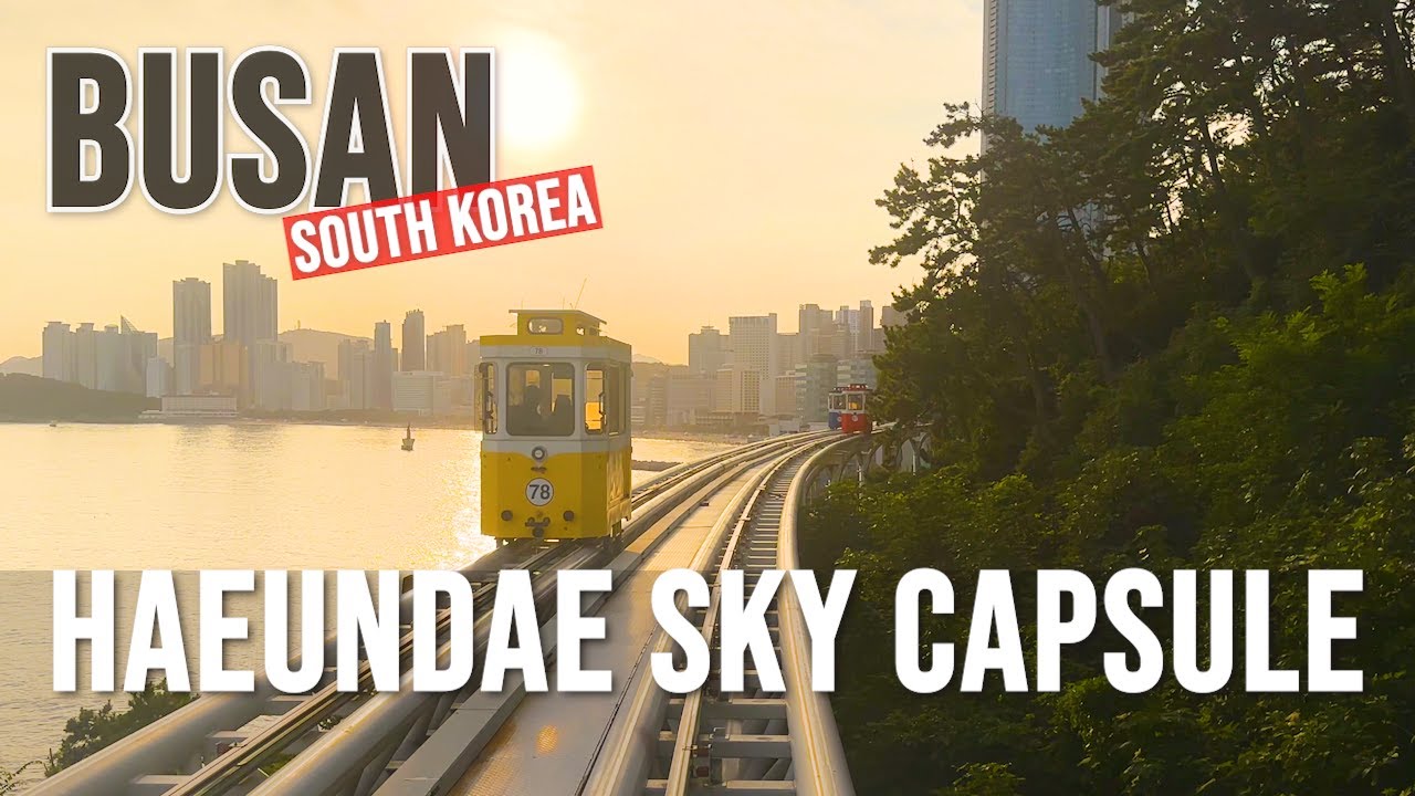 Sky Capsule Ride at Sunset | Haeundae Beach, Busan | Ambient Music - YouTube