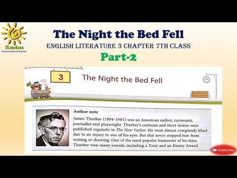 The Night the Bed Fell | English Literature 3 Chapter 7th Class Part-2 ...