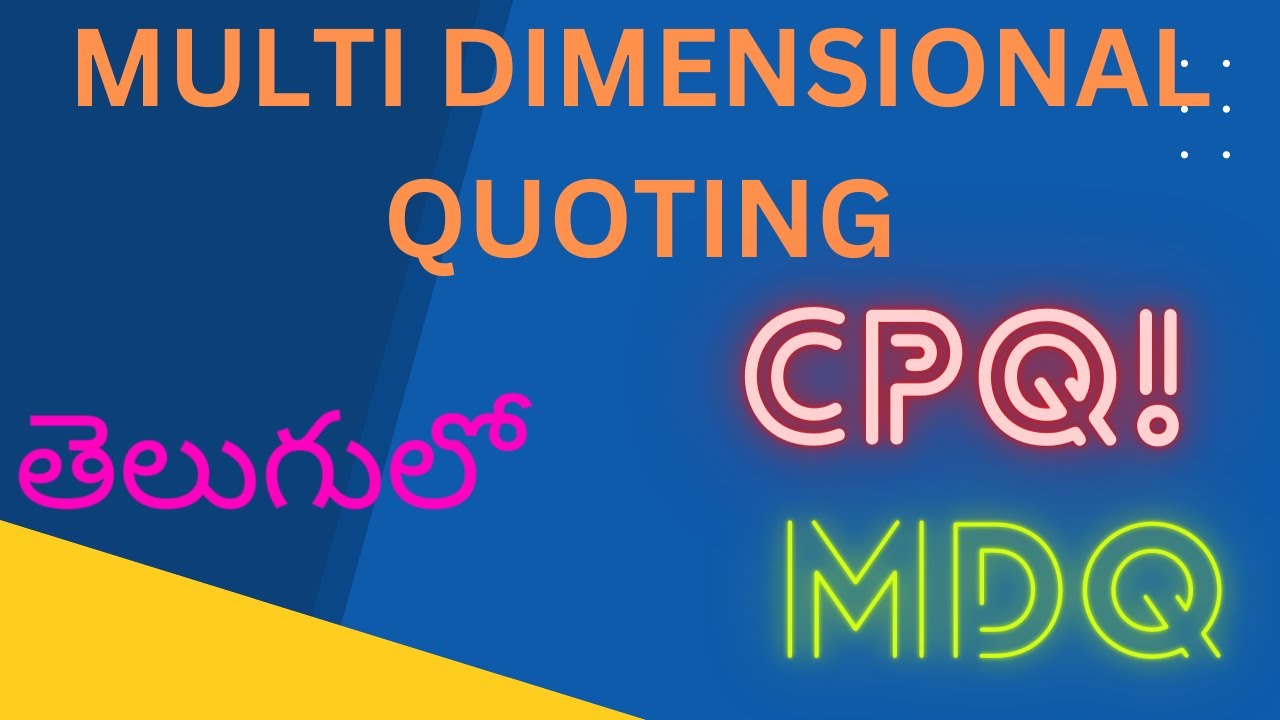 Multi Dimensional Quoting (MDQ) ! MDQ Product Considerations ! MDQ ...