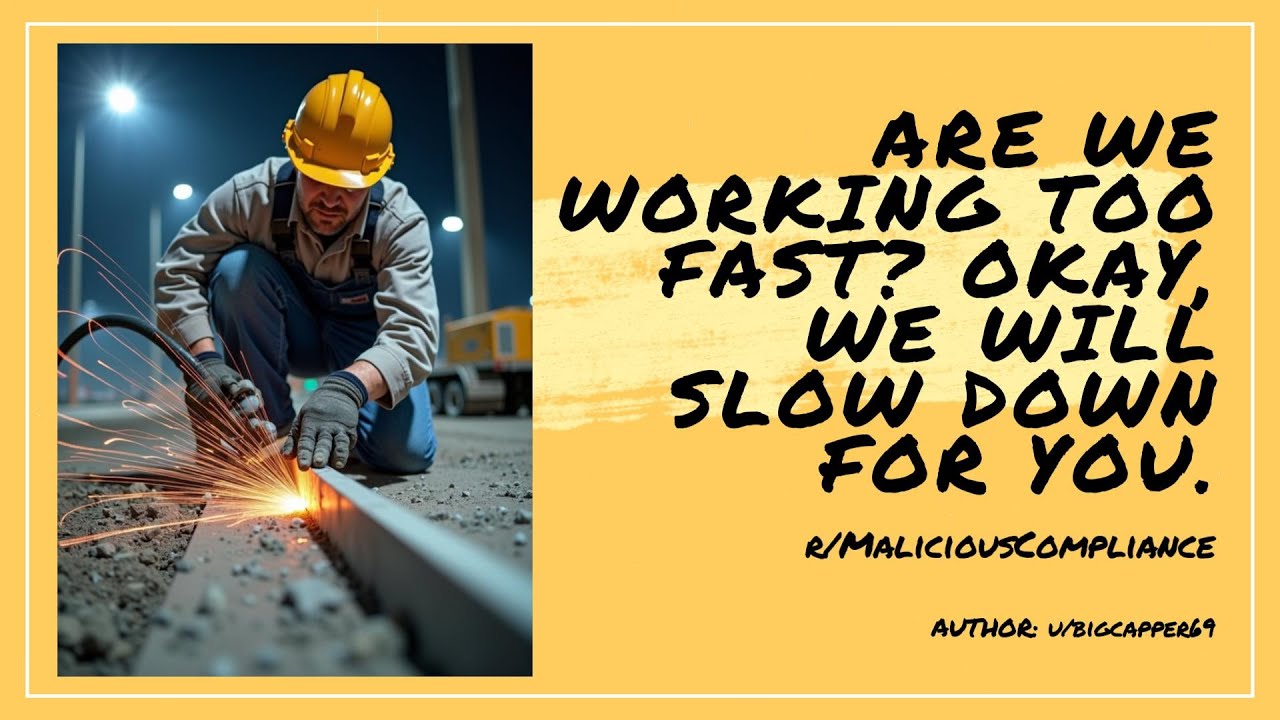 r/MaliciousCompliance: Are we working too fast? Okay we will slow down ...