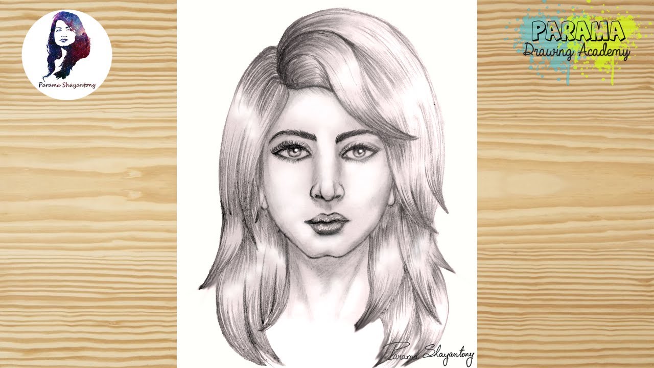 How to Draw a Girl Face for Beginner || By Parama Shayantony - YouTube