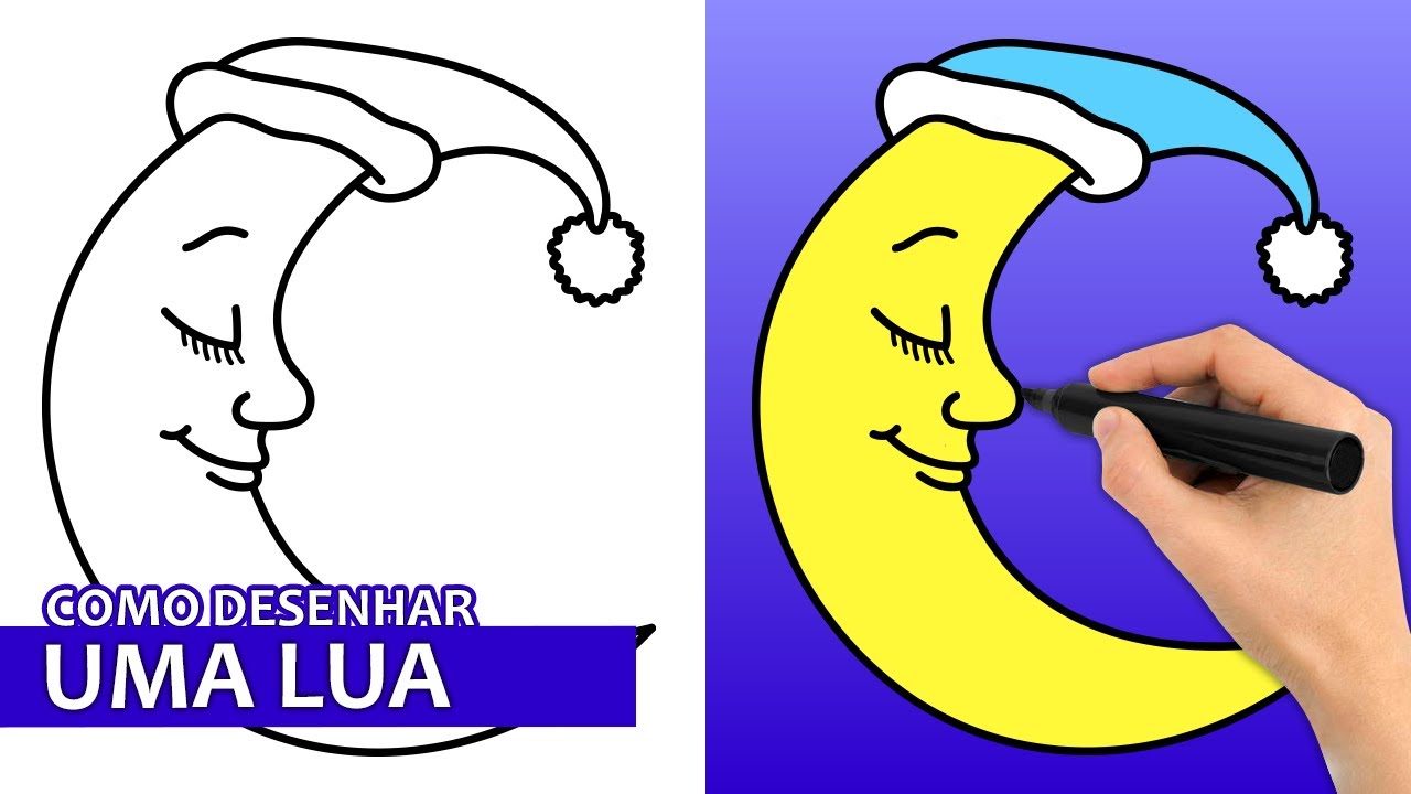 Como Desenhar Uma Lua | Tutorial De Desenho Fácil Passo A Passo - YouTube