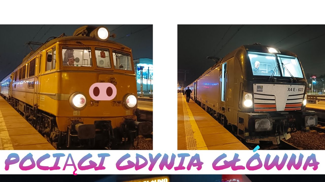Pociągi Gdynia Główna: EP08-001, EP07-442, X4E-622 oraz inne w Gdyni ...