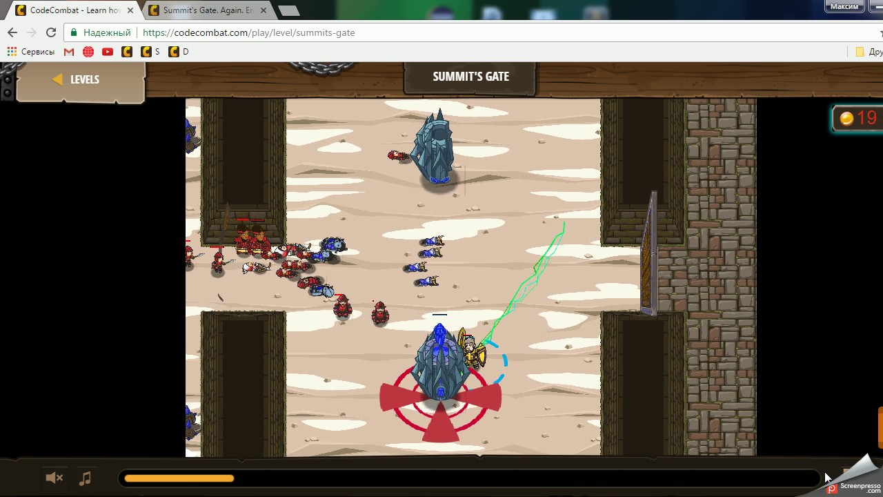 CodeCombat Summit's Gate level hardcode solution - YouTube