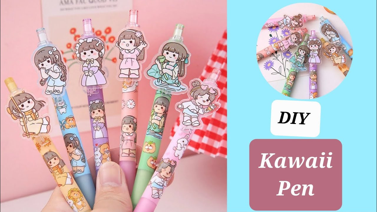 DIY Homemade kawaii pen decoration / how to decorate pen / Homemade ...