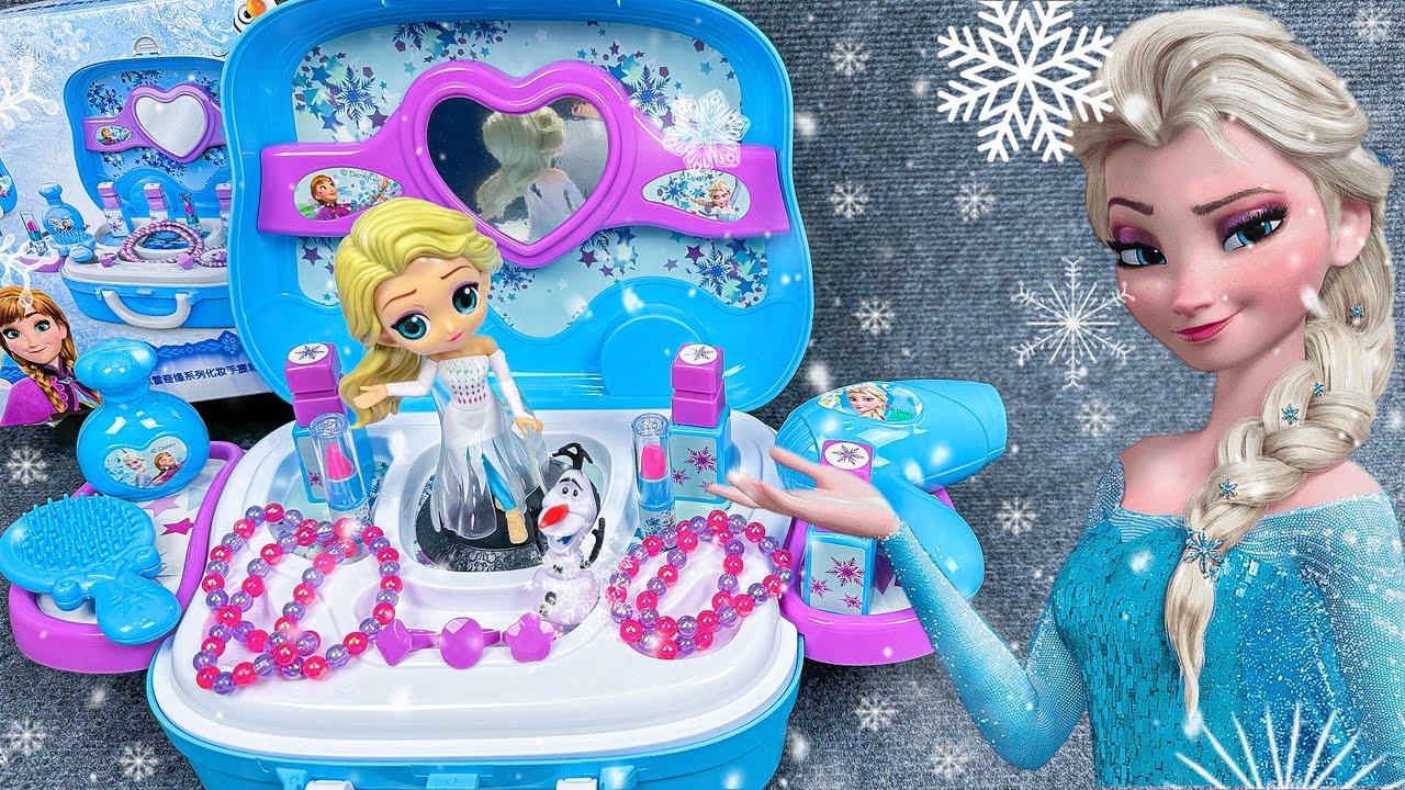9 Minutes Satisfying with Unboxing Frozen Elsa Beauty Bag，Disney Toys ...