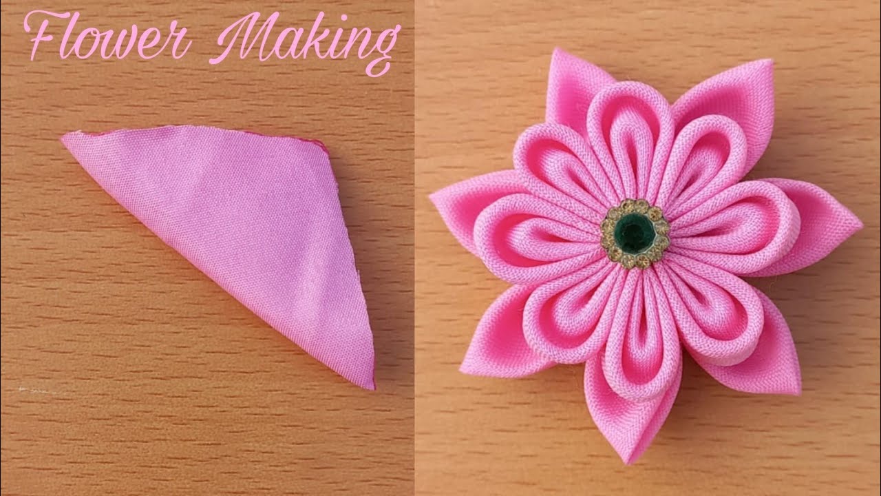 Clothes Flower Design Making Easy | How To Do Cloth Decoration | How To ...