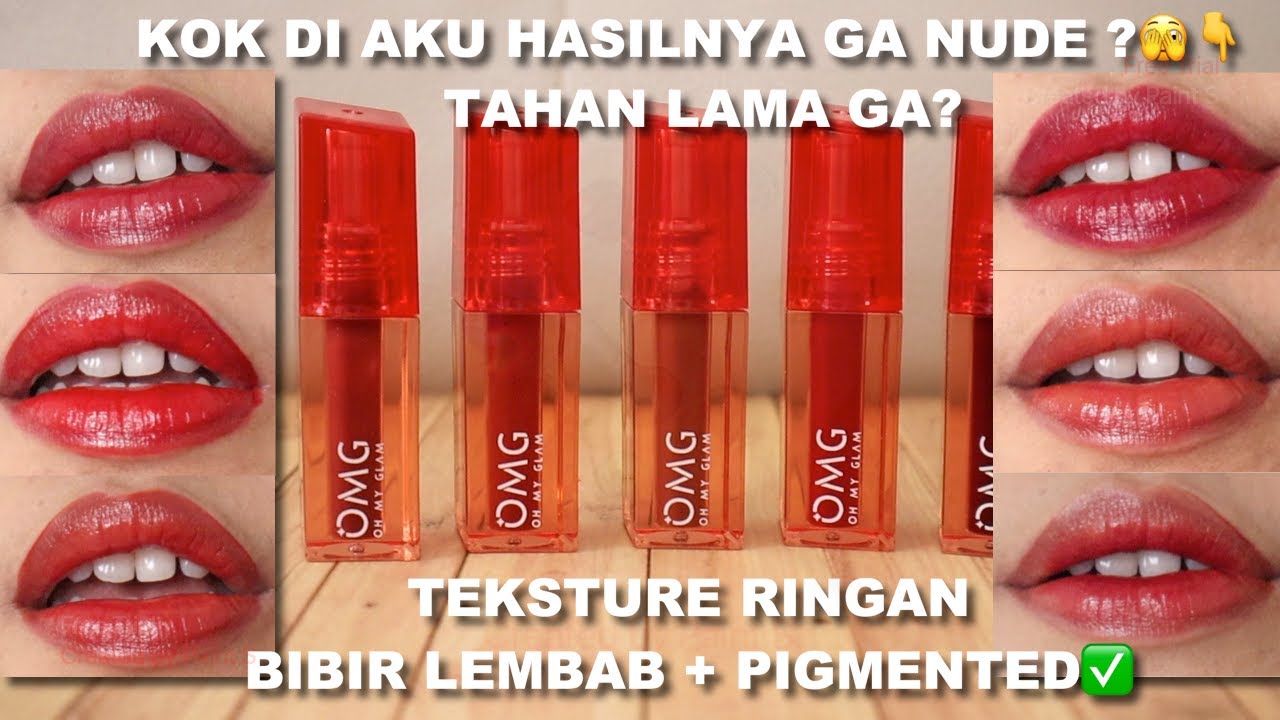 BARU ! OMG OH MY GLAM GLASSY LIP TINT SWATCHES SEMUA WARNA + TEST ...