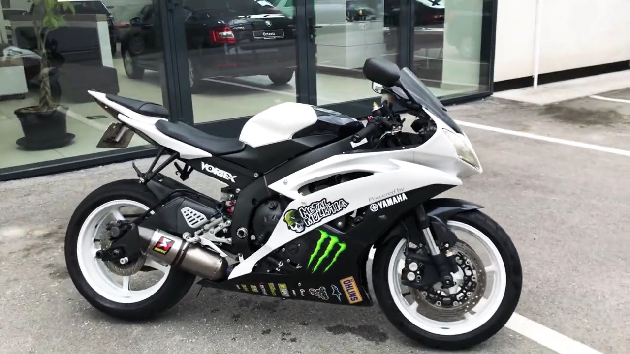 YAMAHA R6 2008 CUSTOM FULL AKRAPOVIĆ - YouTube