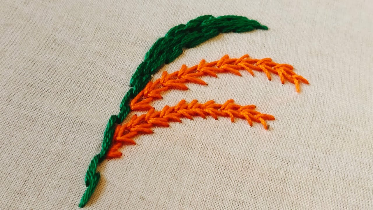 Hand Embroidery/wheat stitch/wheat embroidery design - YouTube