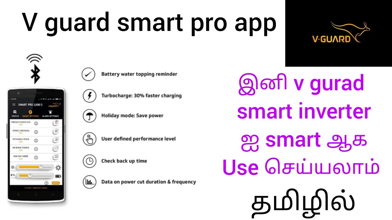 V guard smart pro 1200 inverter connection with application || All ...