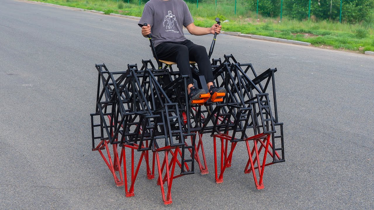 DIY Electric Walking Robotic Creature Strandbeest - YouTube