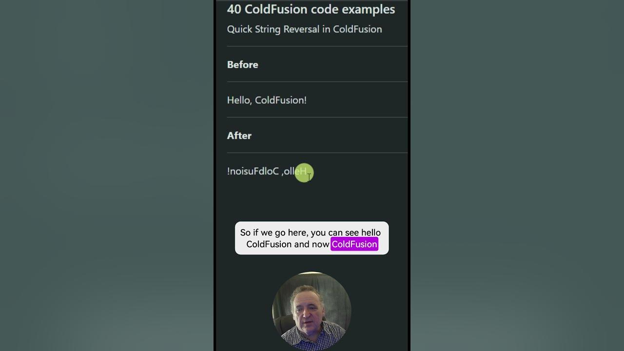 ColdFusion Quick Tip Reverse a String in Seconds - YouTube