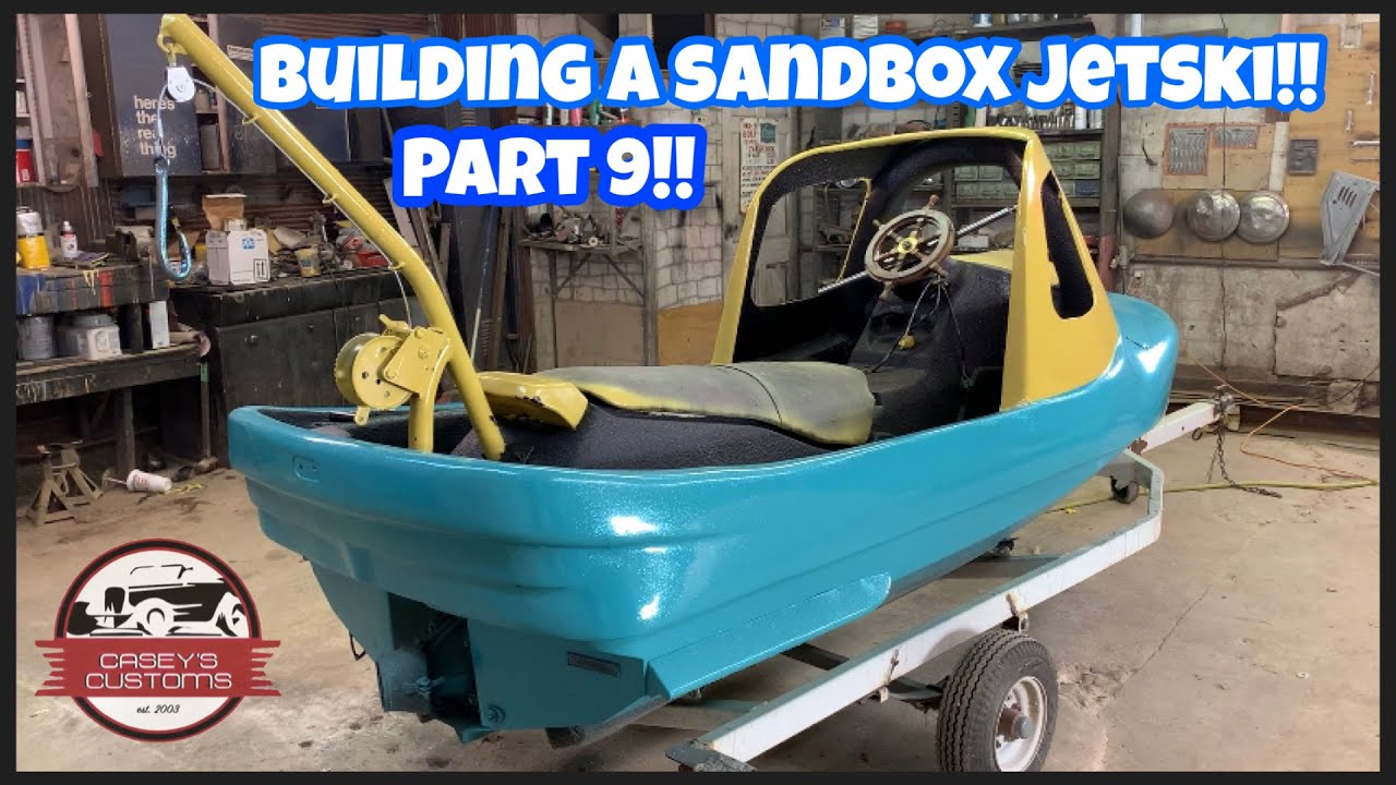 BUILDING A TUGBOAT SANDBOX JETSKI PART 9! SPRAYING METAL FLAKE & PEARL ...