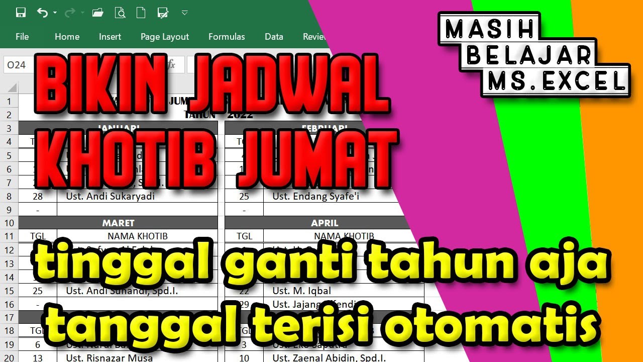 Rumus Excel - Membuat Jadwal Khotib Jumat Praktis - YouTube
