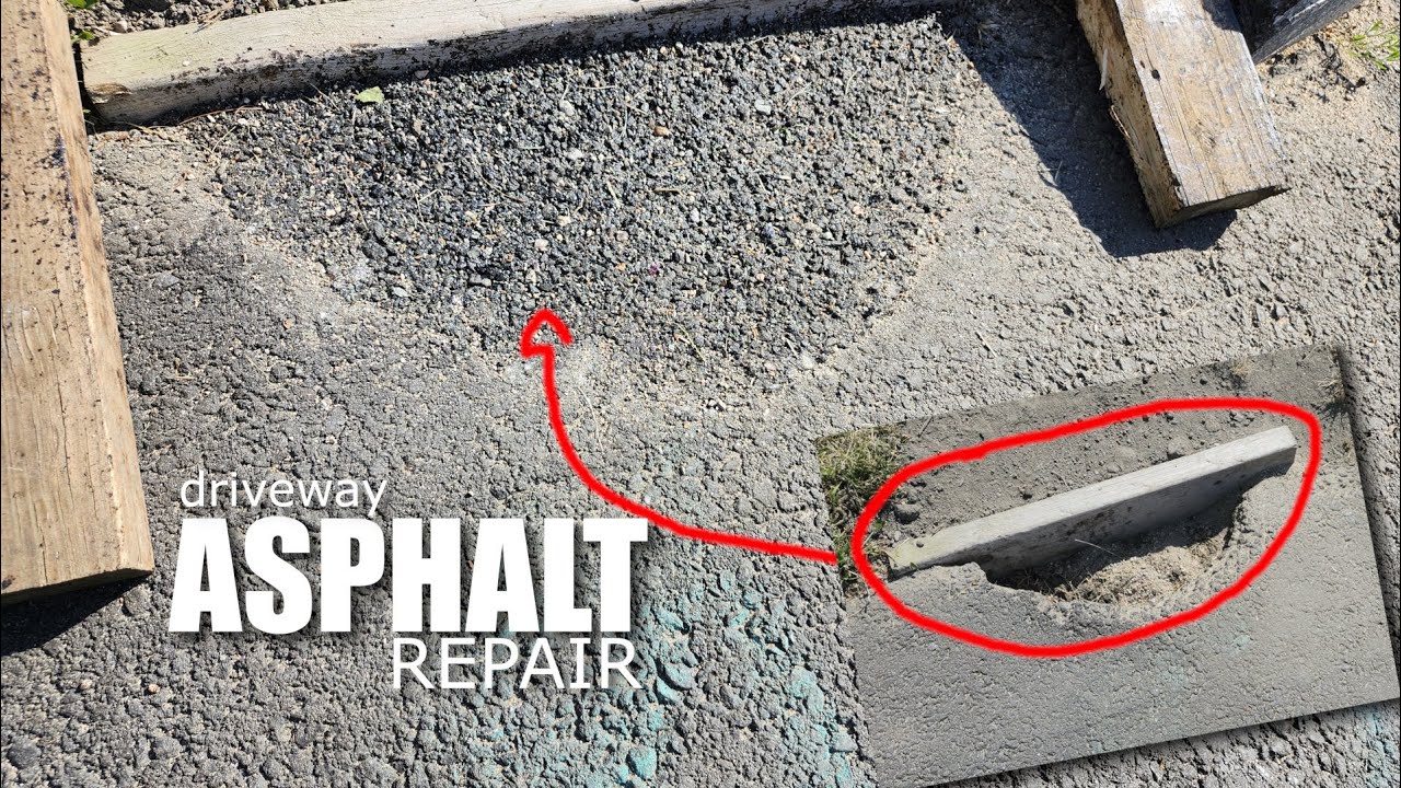 Fill a pothole in driveway - Asphalt patch repair - Fill a hole on ...