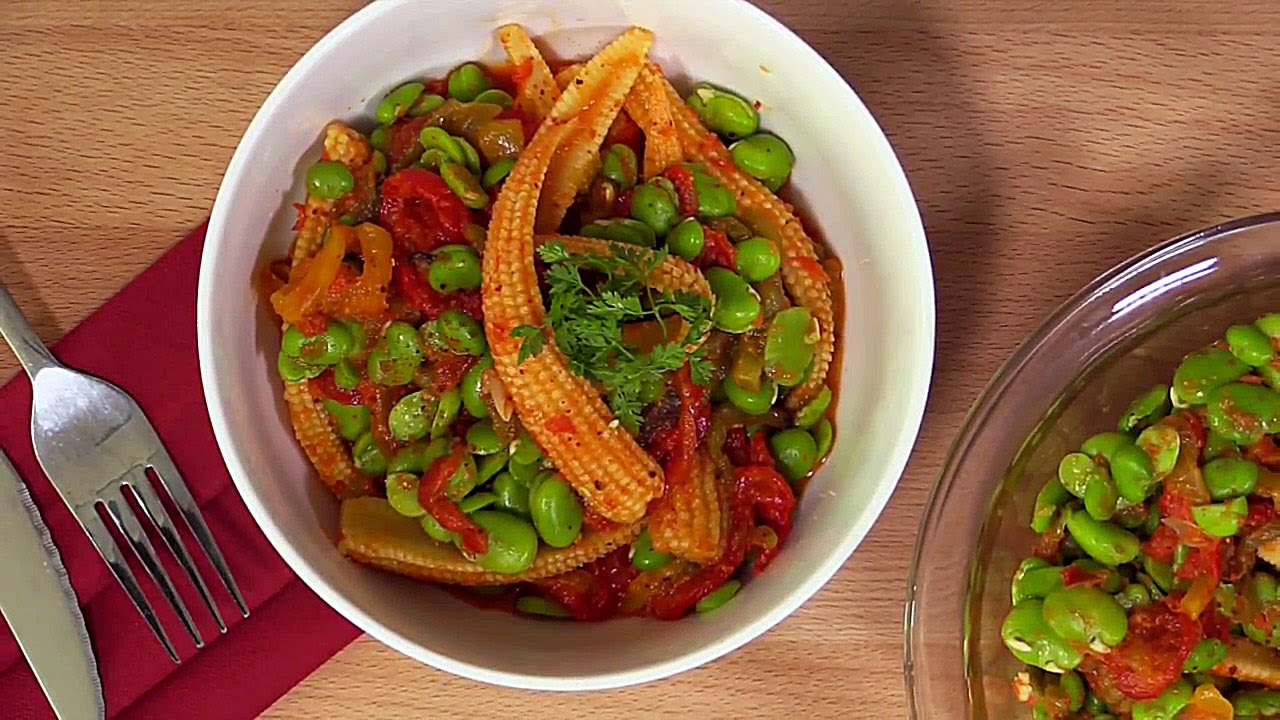 Salade de fèves aux poivrons - YouTube