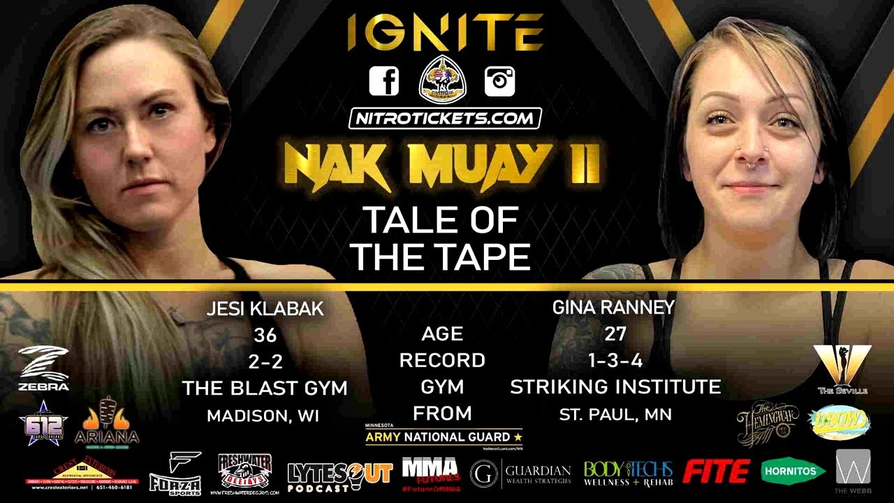 Ignite Nak Muay 2 Jesi Klabak vs Gina Ranney - YouTube