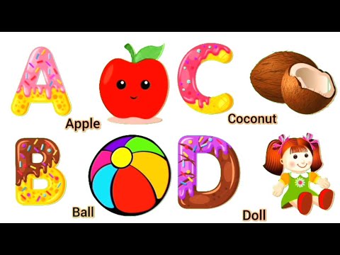 Learn alphabets A toZ | A for apple | abc learning video | kidstube ...