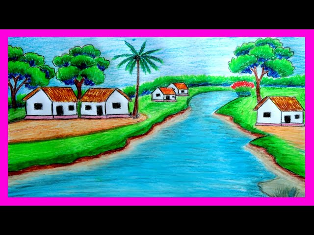 Village Scene Drawing Competition Nine Iranian Children Succeeded In