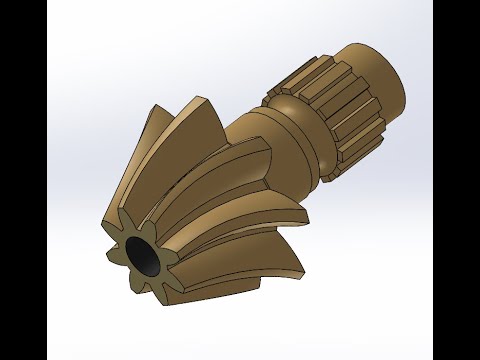 Solidworks tutorial Helical Bevel Gear in #solidworks - YouTube