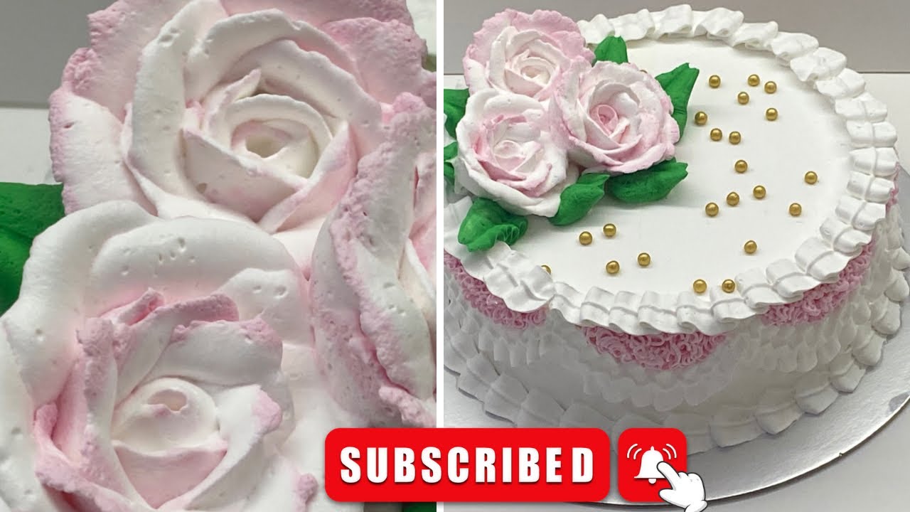 Whipped Cream Flower Cake || Cake decorating tutorial || By Adnan Cakes ...