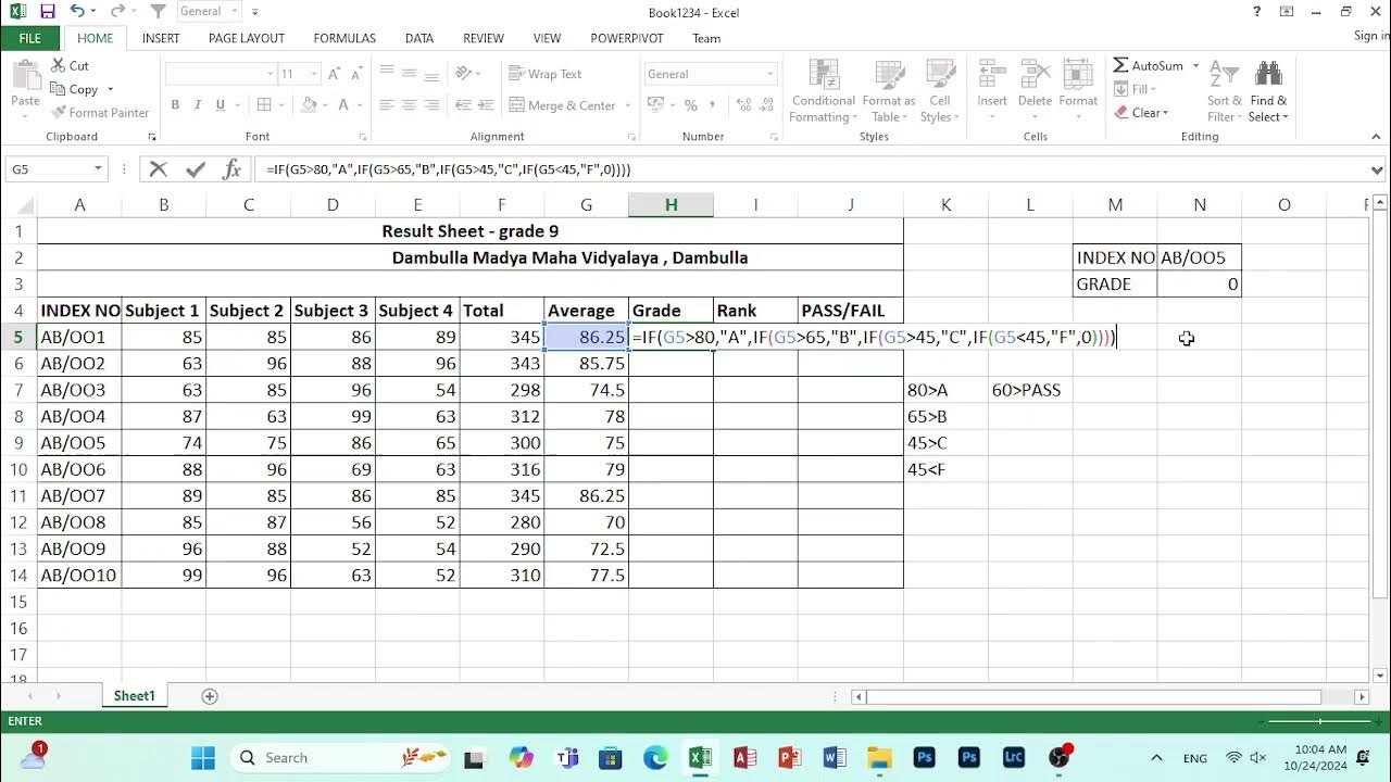Find Grade & pass fail - YouTube