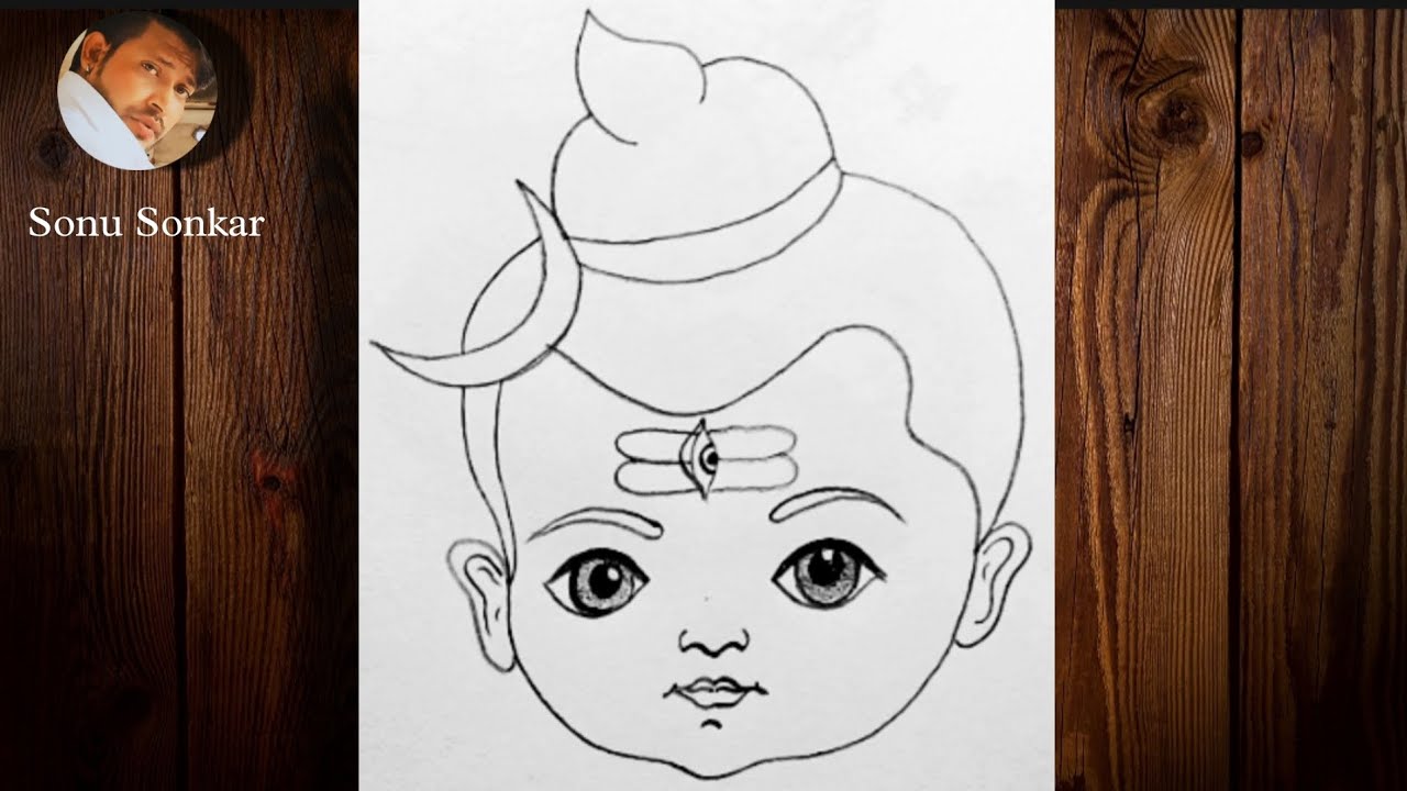 भोलेनाथ फेस drawing/For beginner Mahadev outline/shiv ji drawing ...