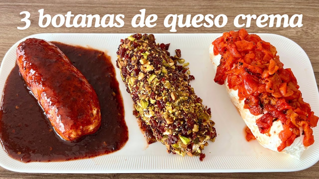 3 BOTANAS DE QUESO CREMA | receta fácil para tu cena navideña o fin de ...