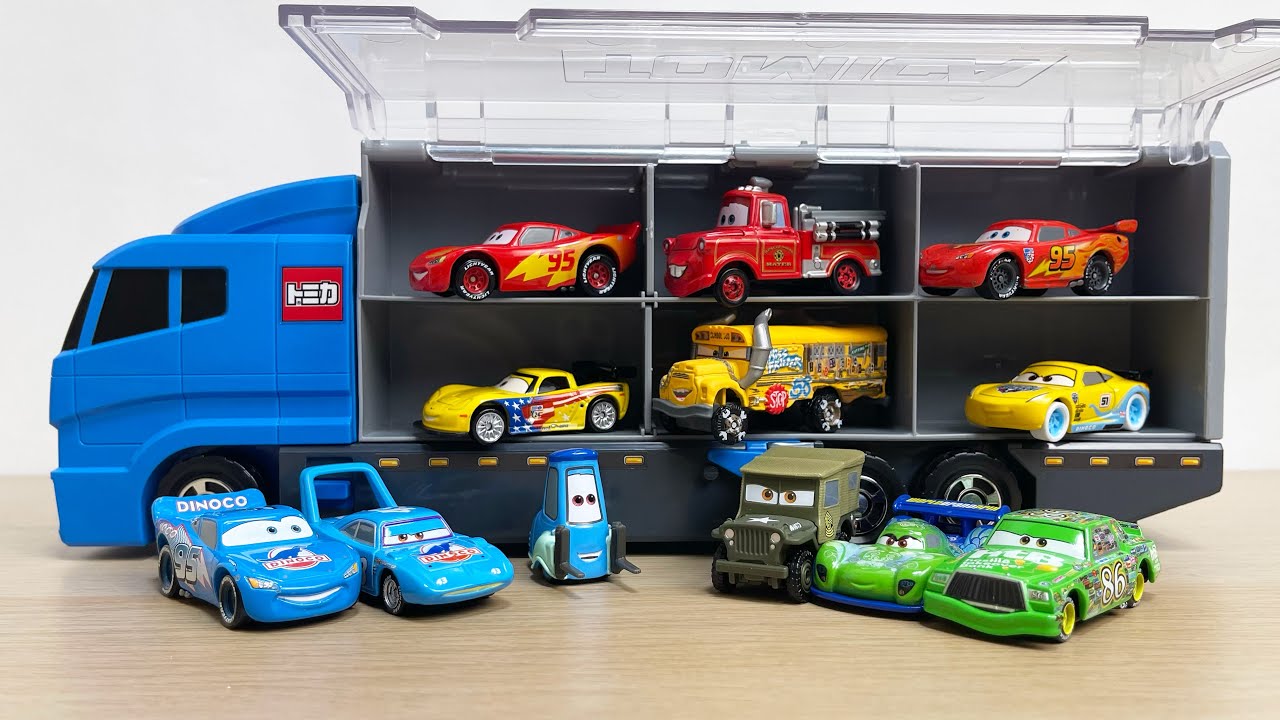 12 type Cars☆ red, blue, yellow, and green cars onto the okatazuke ...