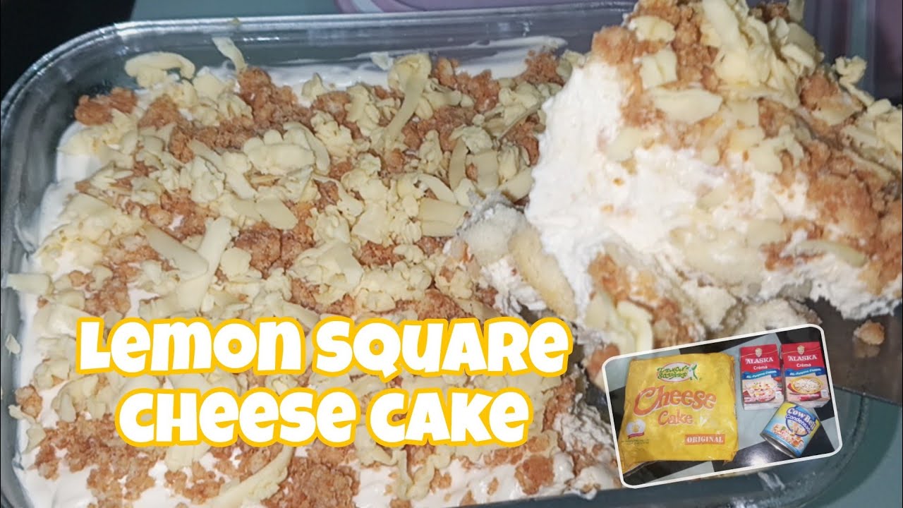 Lemon Square Cheese Cake | No Bake Cake - YouTube