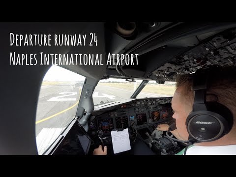 Departure runway 24 Naples international airport (NAP LIRN)