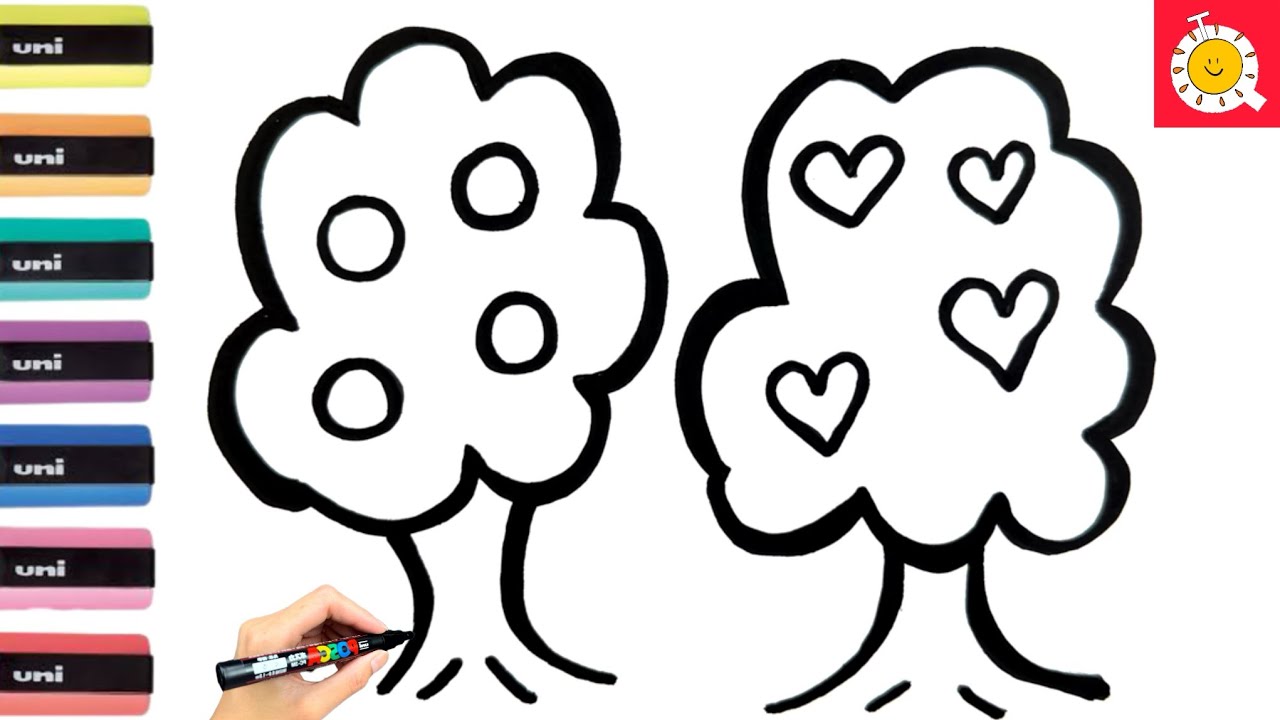 How to draw Tree for kids|| Drawing for kids - YouTube